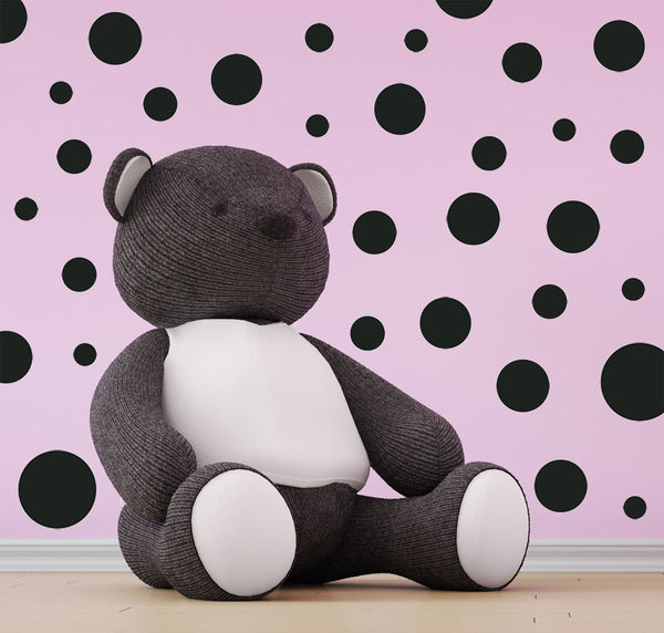 Black Polka Dot Wall Decals (63) Wall Dot Wall Stickers - Create-A-Mural